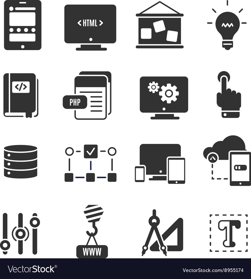 Icon Set Of Programm Development Royalty Free Vector Image
