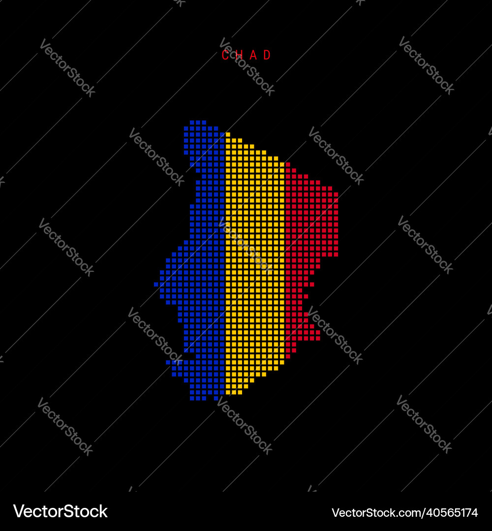 Square dots pattern map of chad chadian dotted Vector Image