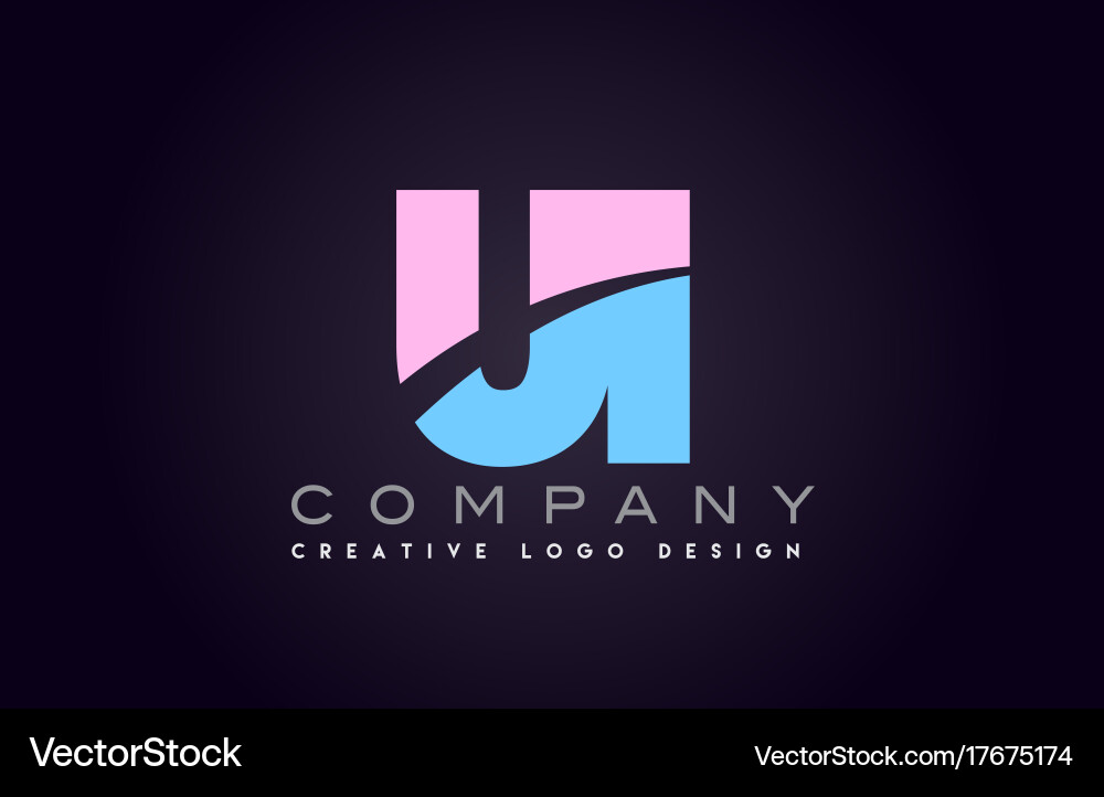 Ui alphabet letter join joined letter logo design Vector Image