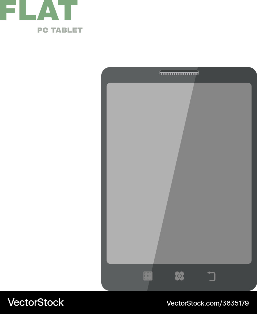 Flat pc tablet isolated on white Royalty Free Vector Image