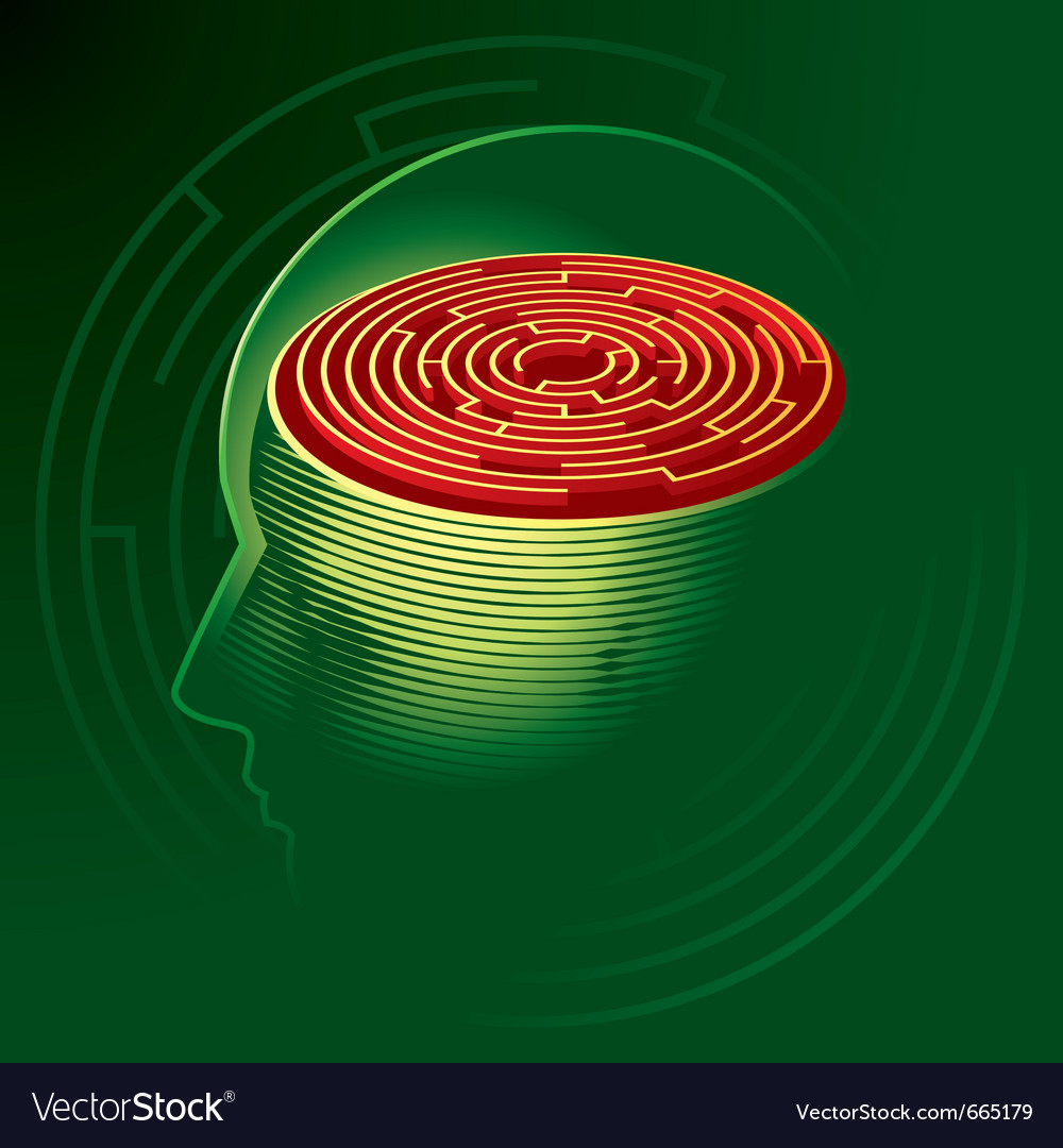 Labyrinth mind Royalty Free Vector Image - VectorStock Labyrinth mind Royalty Free Vector Image - VectorStock