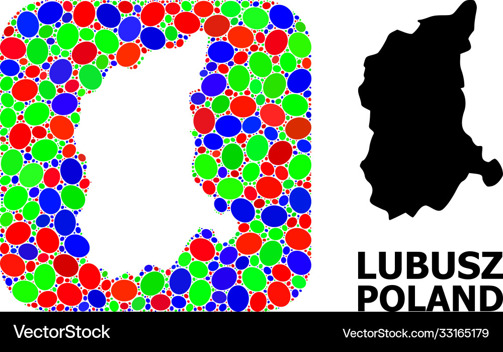 Mosaic hole and solid map lubusz province Vector Image
