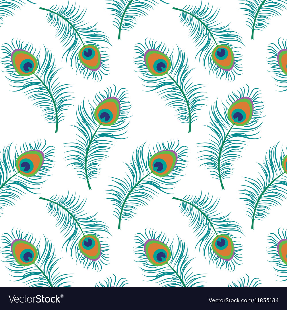 Peacock seamless pattern Royalty Free Vector Image