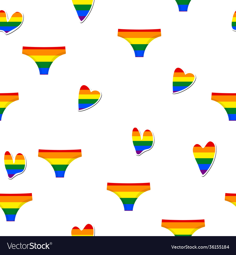 Seamless pattern with lgbt icons flag Royalty Free Vector
