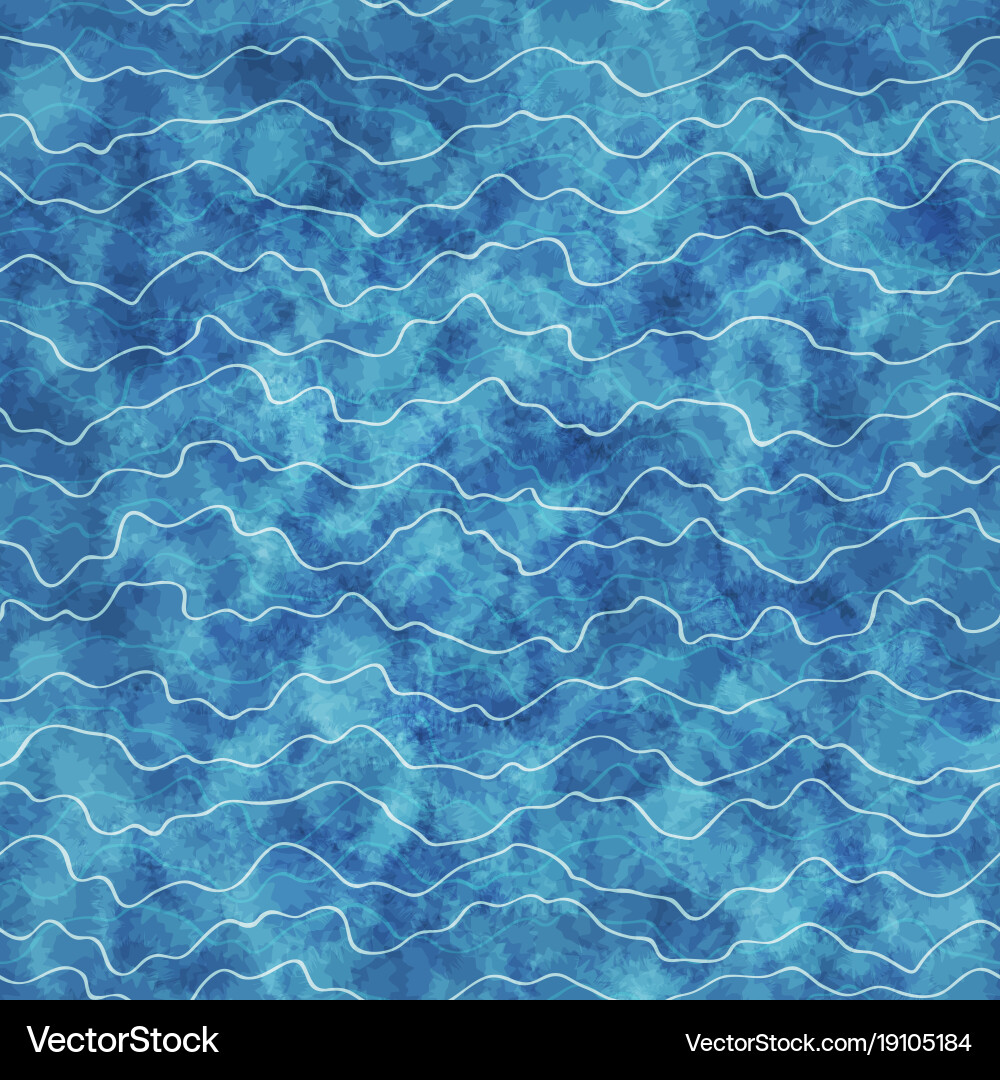 Watercolor Blue Wave Pattern Royalty Free Vector Image