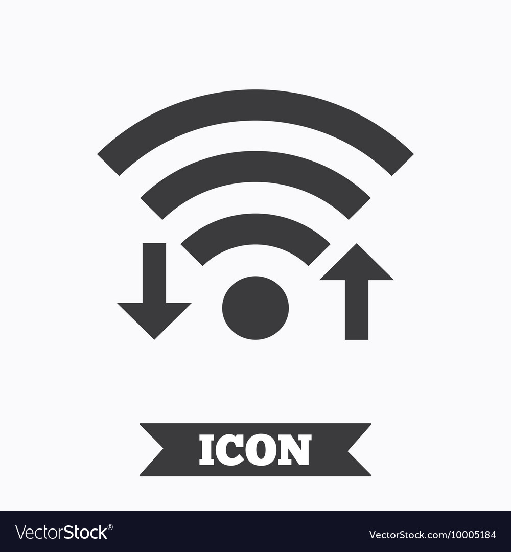 Wifi signal sign wi-fi upload download symbol Vector Image