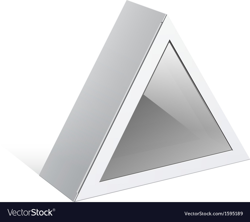 Realistic white package triangular shape box Vector Image