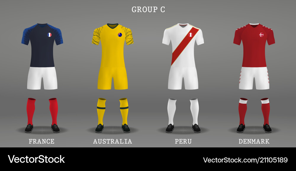 Set football kit Royalty Free Vector Image - VectorStock