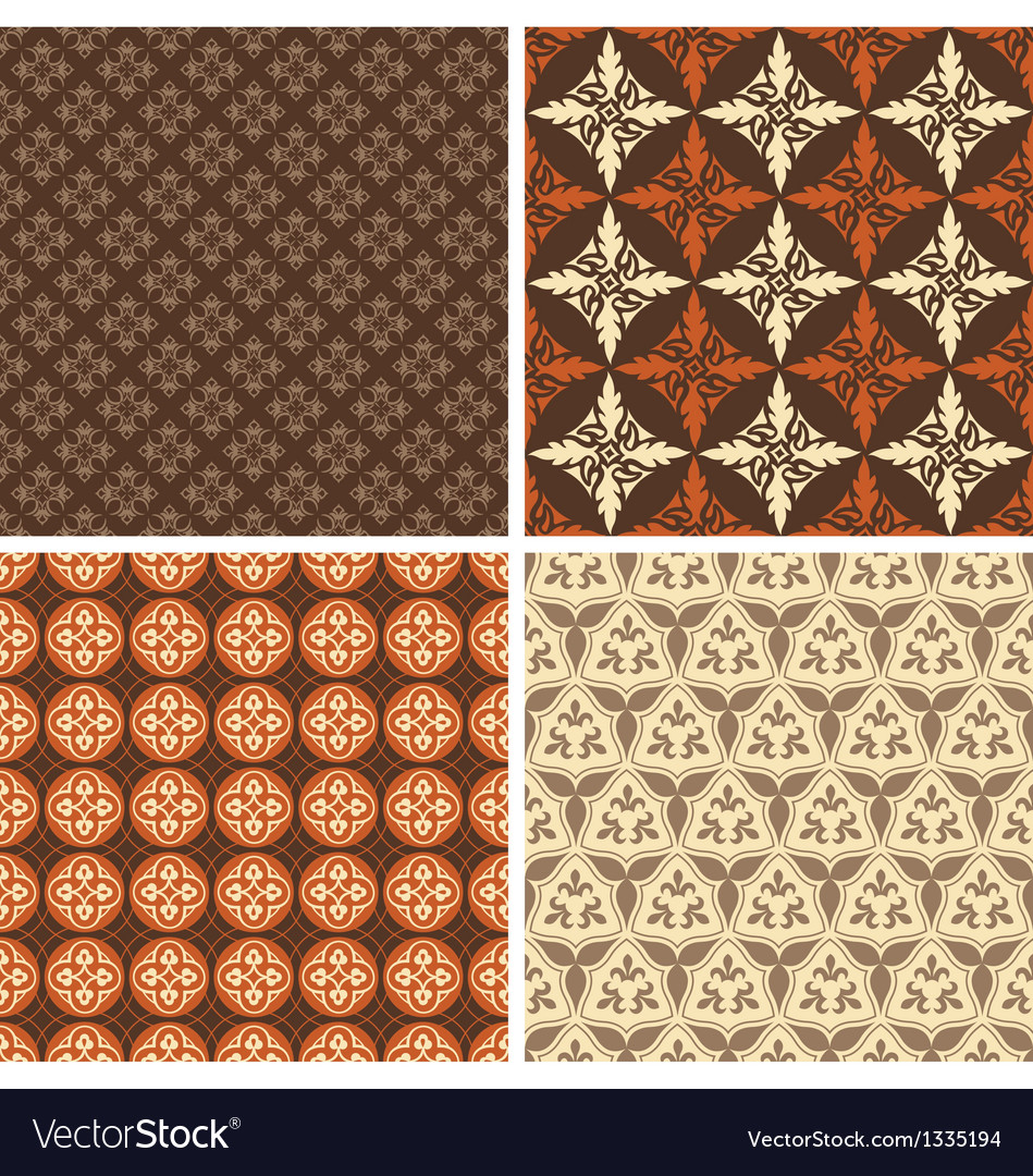 Set four seamless square patterns Royalty Free Vector Image