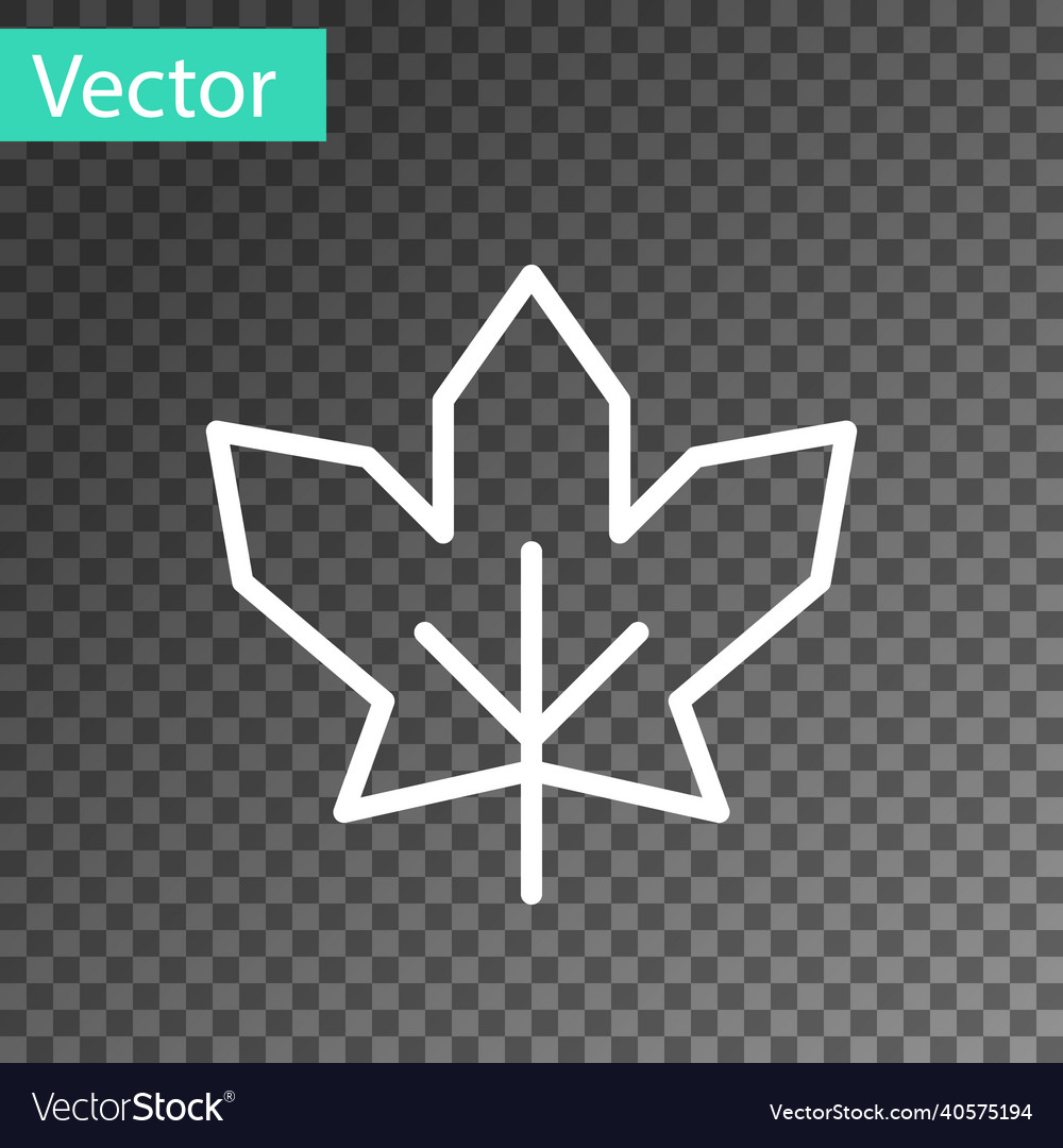 White line canadian maple leaf icon isolated Vector Image