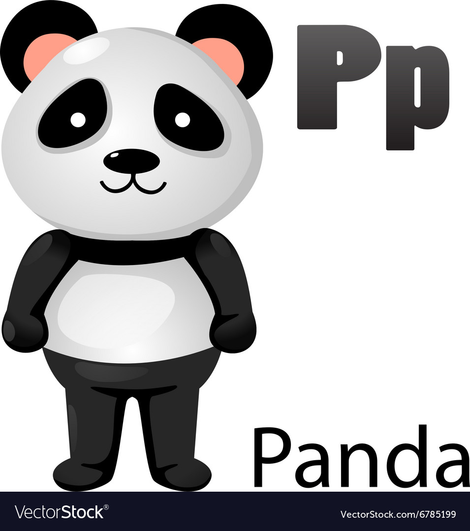 Alphabet P With Panda Royalty Free Vector Image