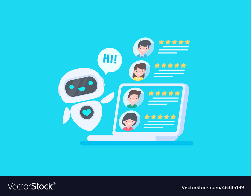 Auto reply system with intelligent robots provide Vector Image