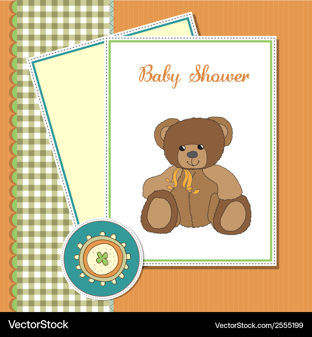 Baby greeting card with teddy bear Royalty Free Vector Image