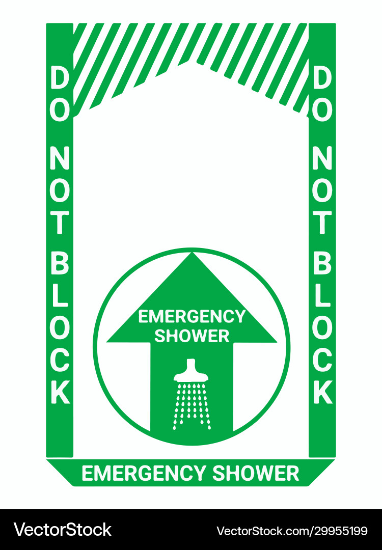 Emergency shower sign bundle Royalty Free Vector Image