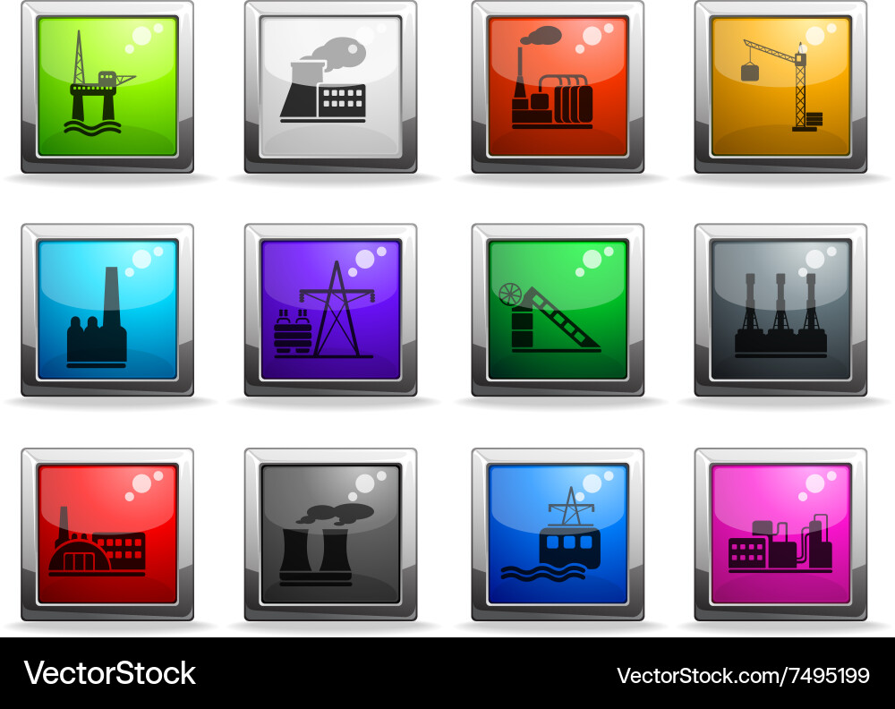 Factory and Industry Symbols Royalty Free Vector Image