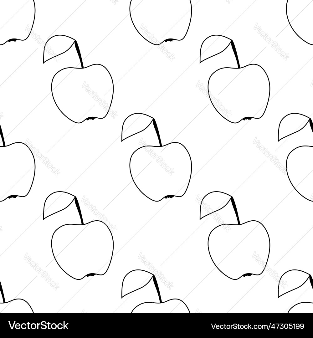 Seamless pattern with colorful cute apple Vector Image