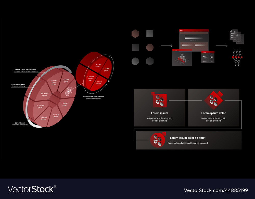Set of charts graphs and diagrams Royalty Free Vector Image