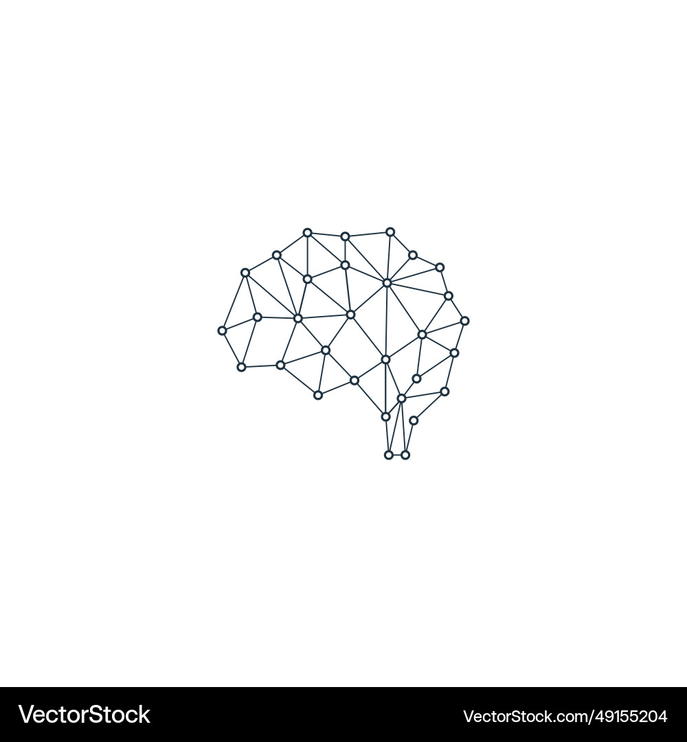 Brain logo design with tech connect Royalty Free Vector