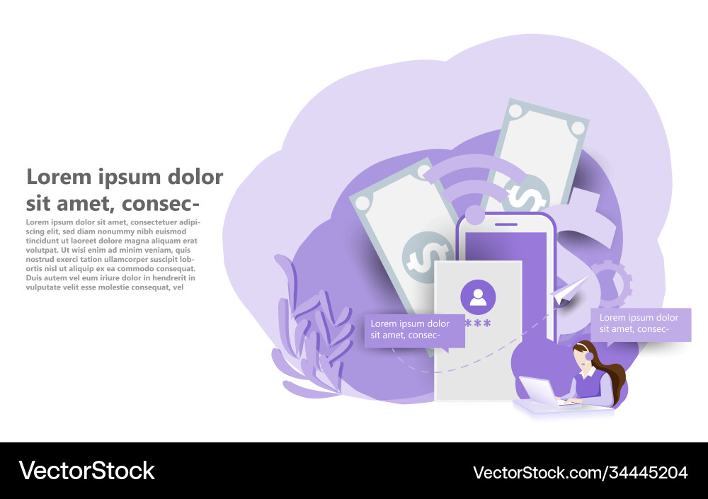 Business online technical support and service Vector Image