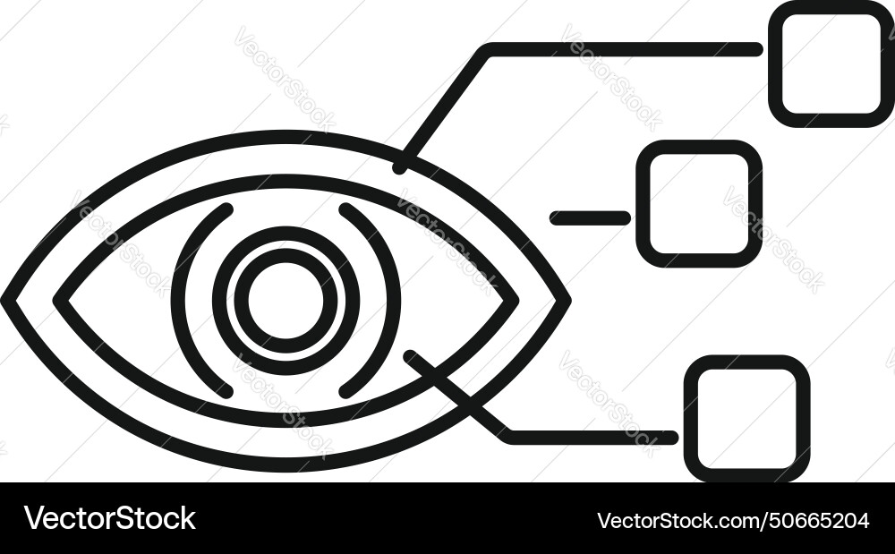 Eye tech overview icon outline breakdown Vector Image