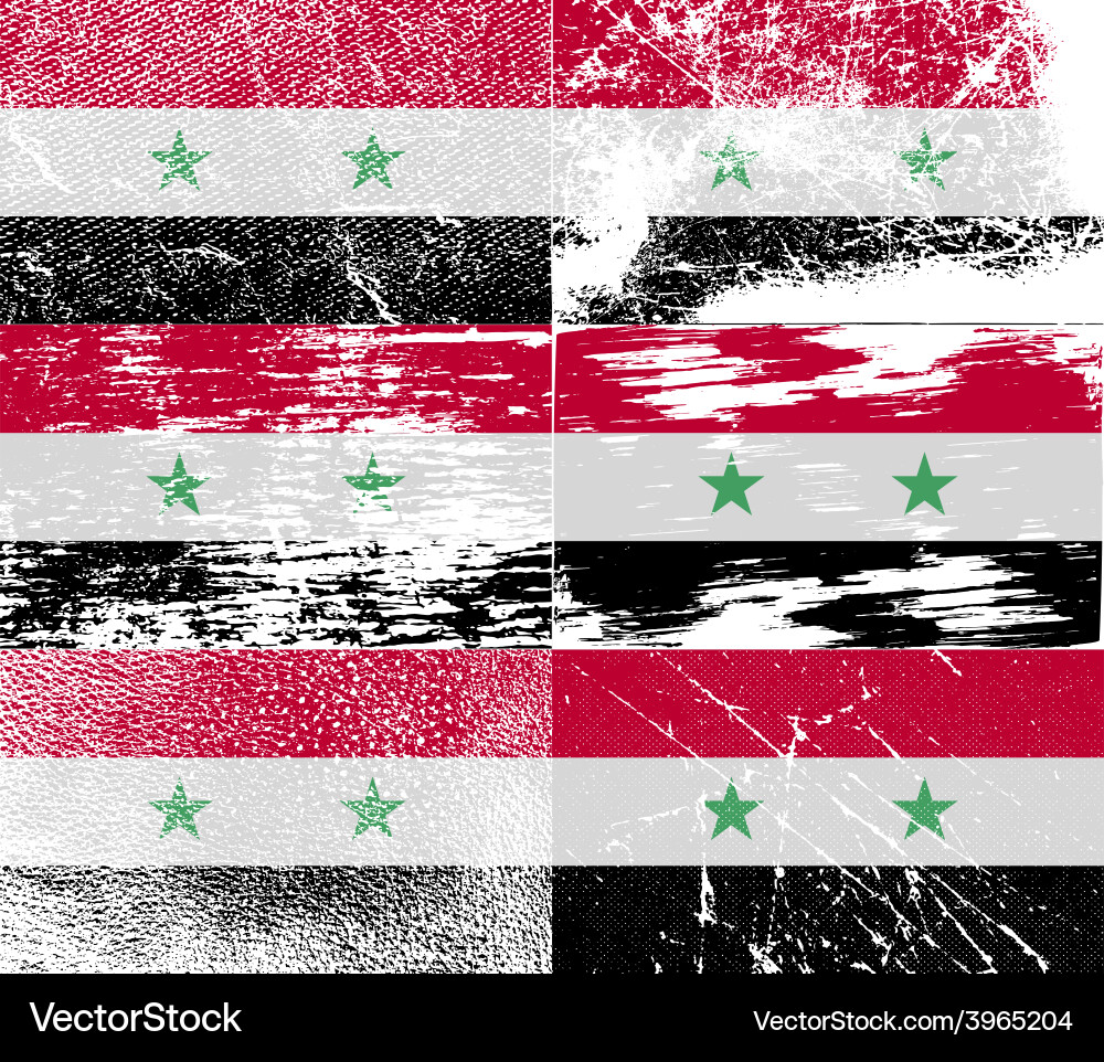 Flag of syria with old texture Royalty Free Vector Image