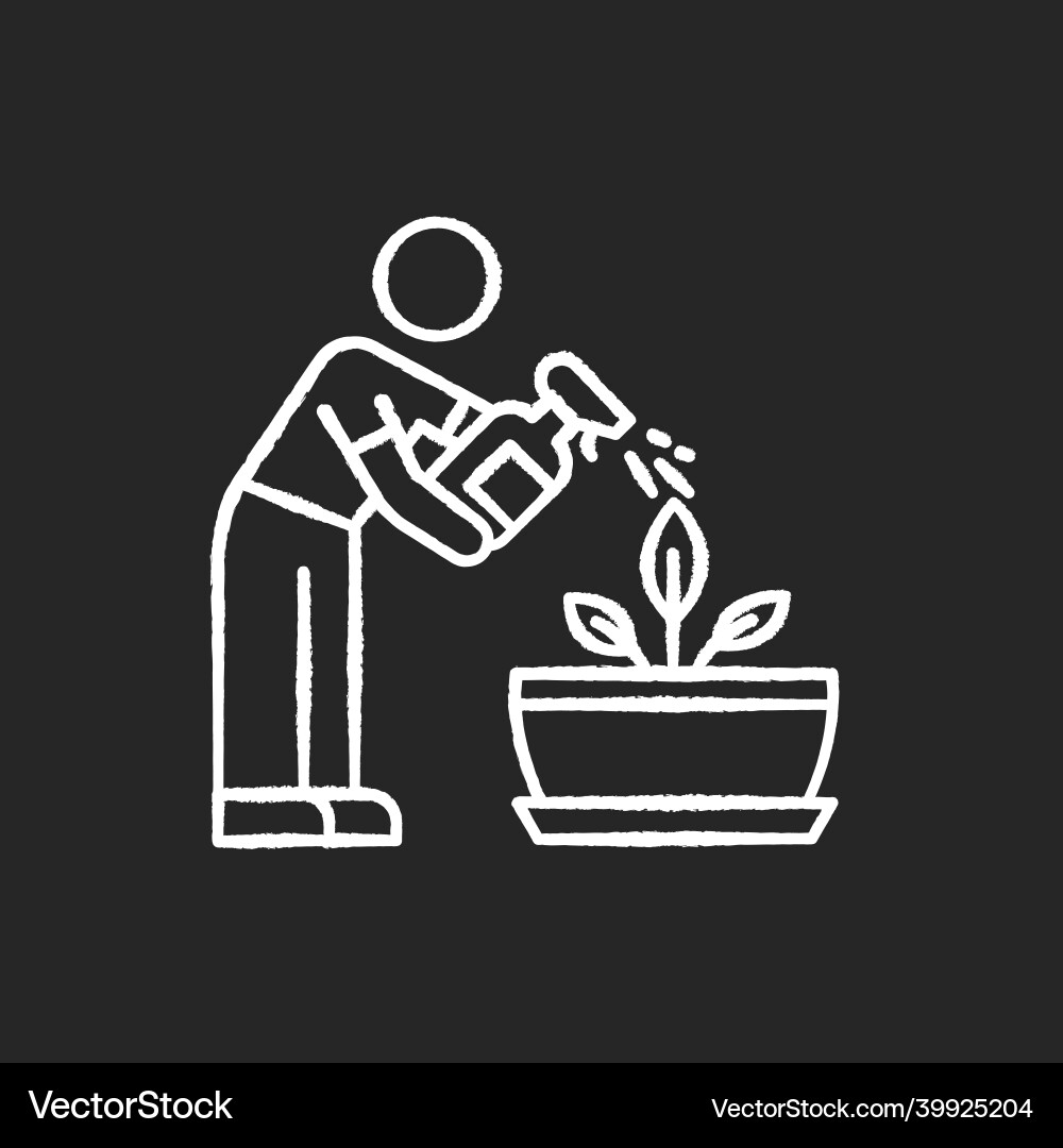 Spraying plants chalk white icon on black Vector Image