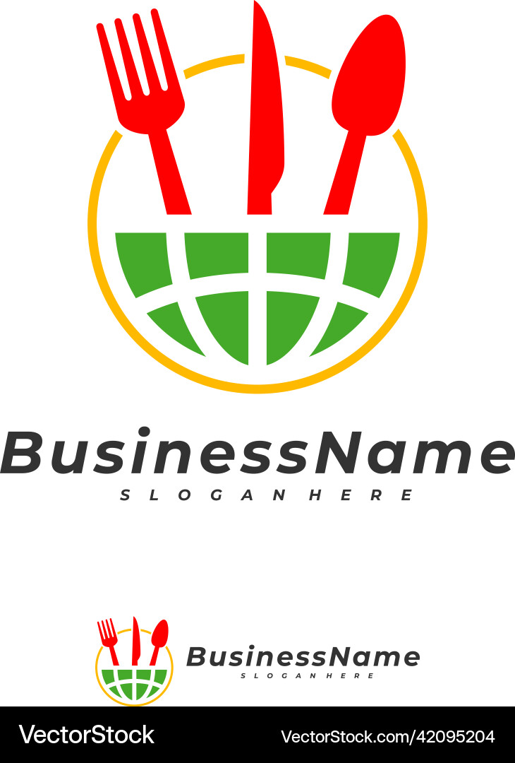 World food logo template creative Royalty Free Vector Image