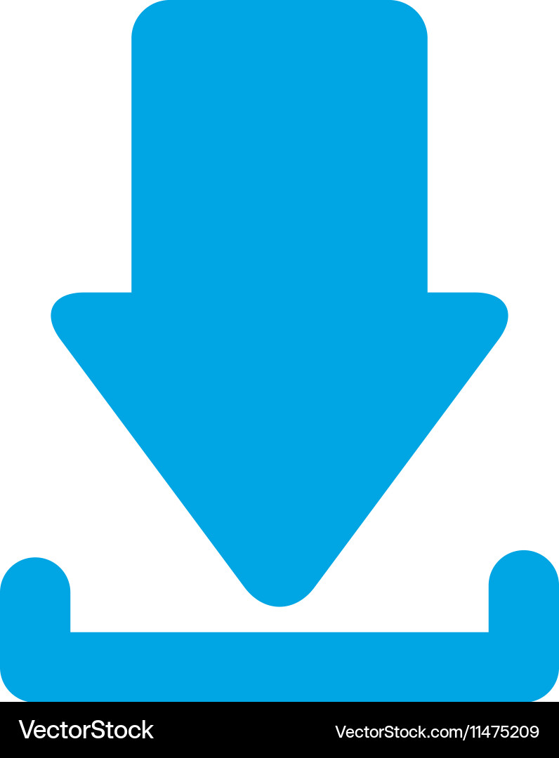 Arrow download symbol isolated icon Royalty Free Vector