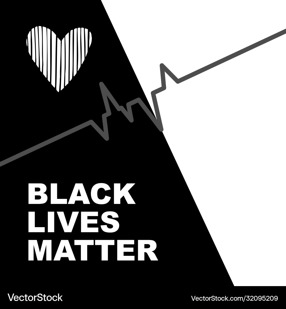 Black and white banner stands for equality Vector Image