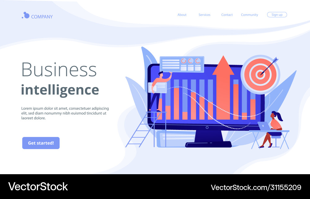 Business intelligence concept landing page Vector Image