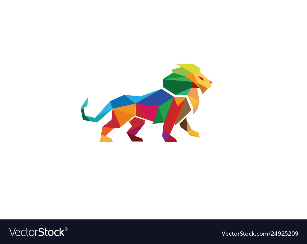 Creative colorful lion logo Royalty Free Vector Image Creative colorful lion logo Royalty Free Vector Image