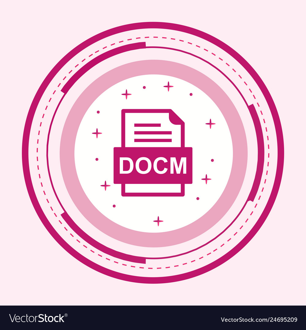 Docm file document icon Royalty Free Vector Image