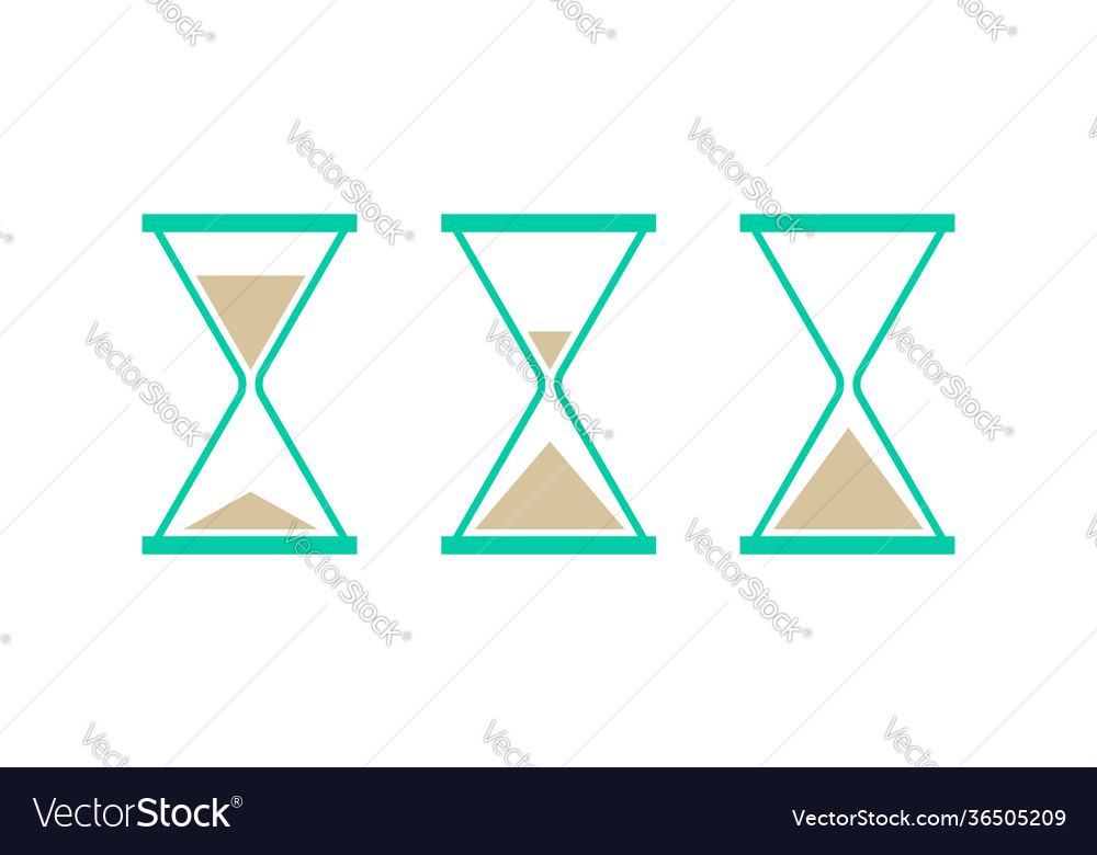 Hourglass Sandglass Icon Set Flat Royalty Free Vector Image