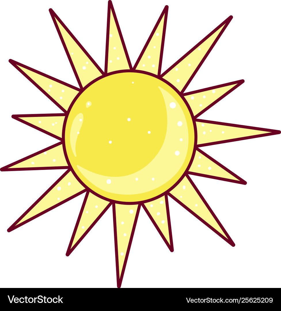 Sun icon bright sunrise weather yellow element Vector Image
