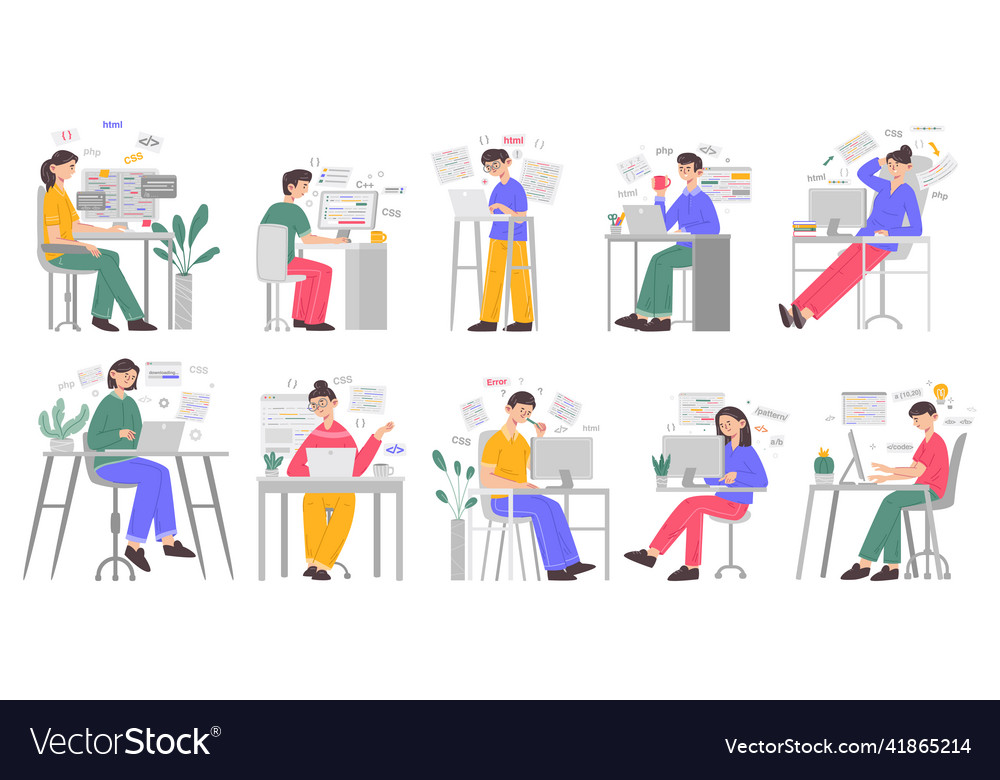 Software developing website programmers and web Vector Image Software developing website programmers and web Vector Image