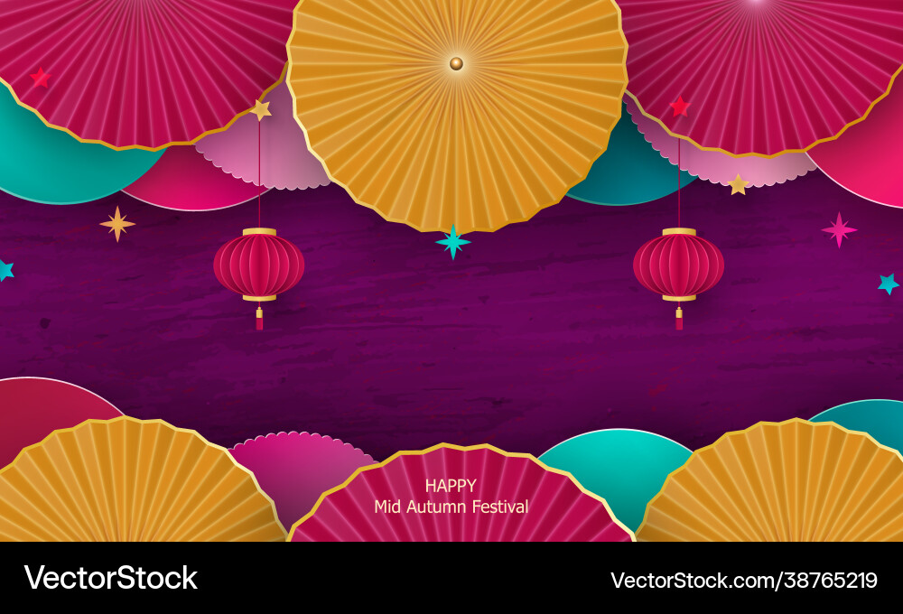 Banner design with traditional chinese circle Vector Image