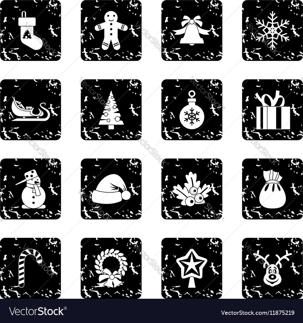 Christmas icons set simple style Royalty Free Vector Image