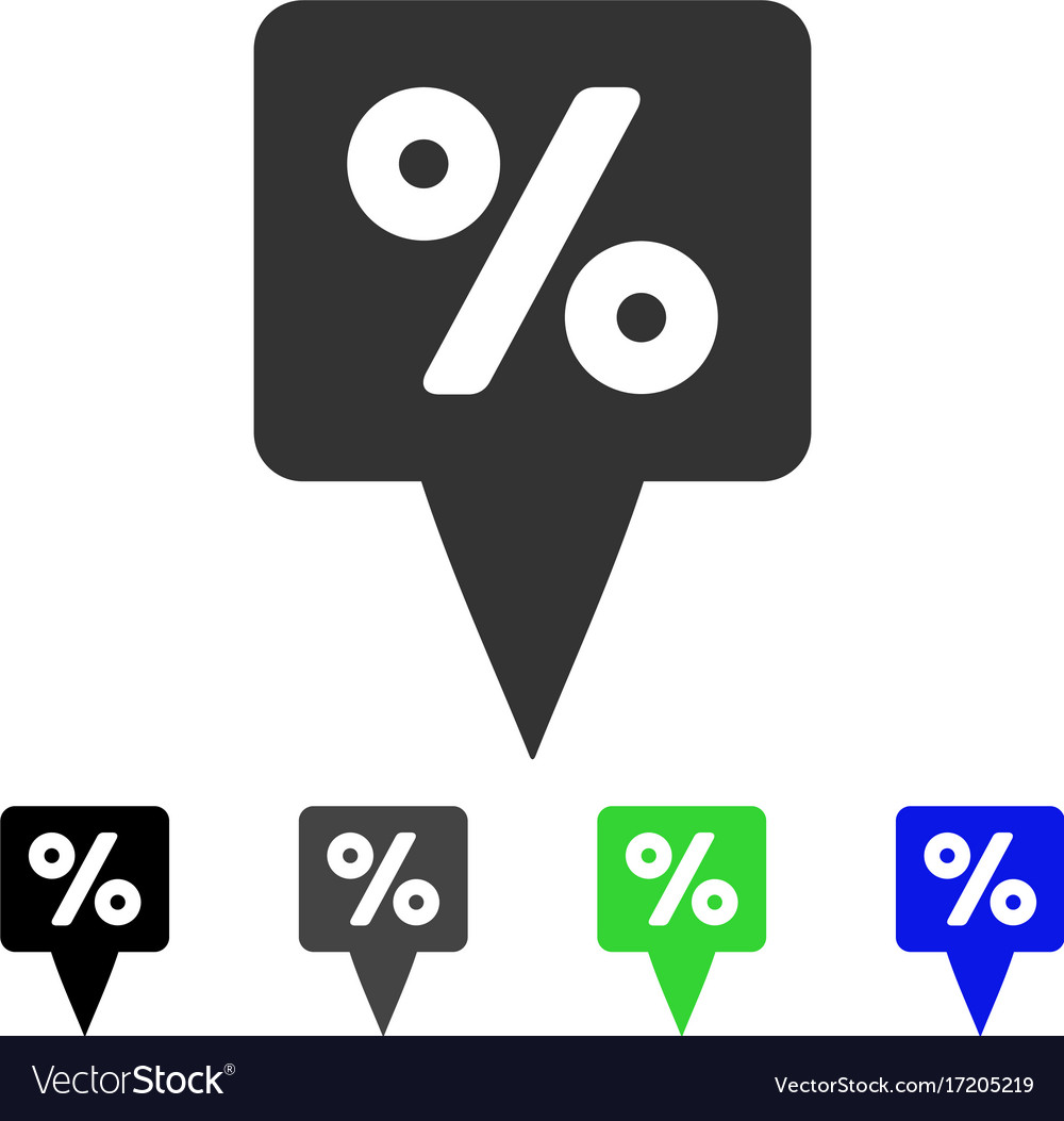 Percent map pointer icon Royalty Free Vector Image