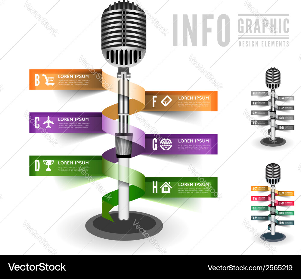 Standing microphone Royalty Free Vector Image - VectorStock