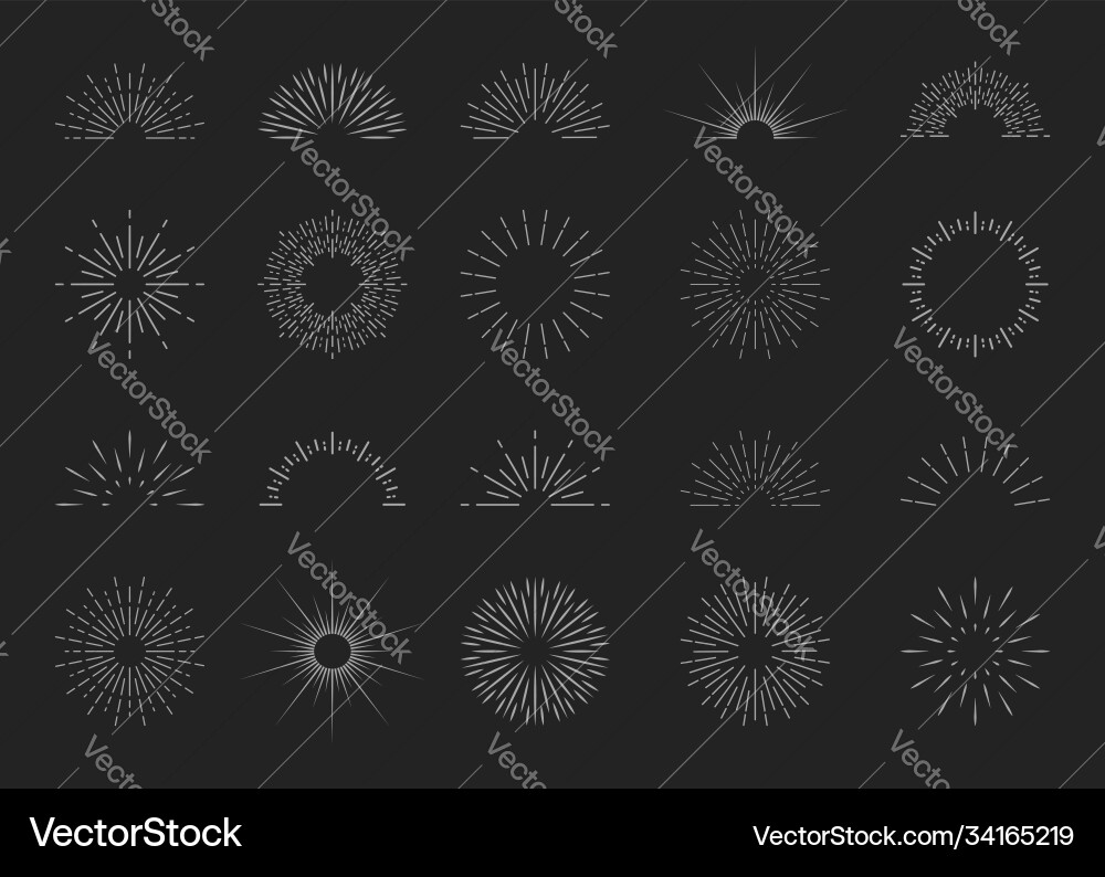 Sunburst logos starburst icons sun burst Vector Image
