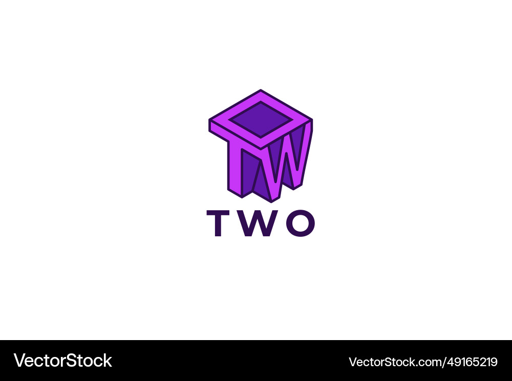 Triple letter two template logo design Royalty Free Vector