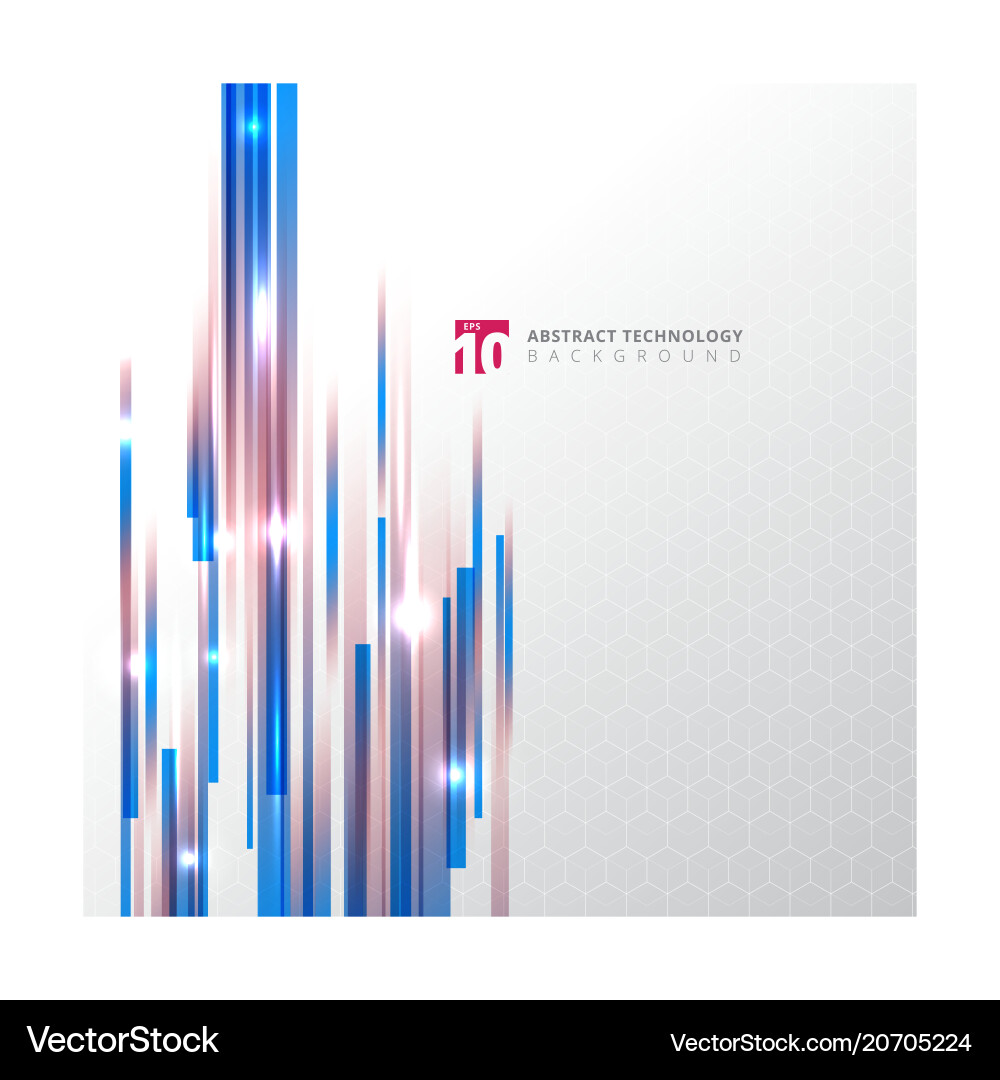 Abstract technology blue and red color straight Vector Image