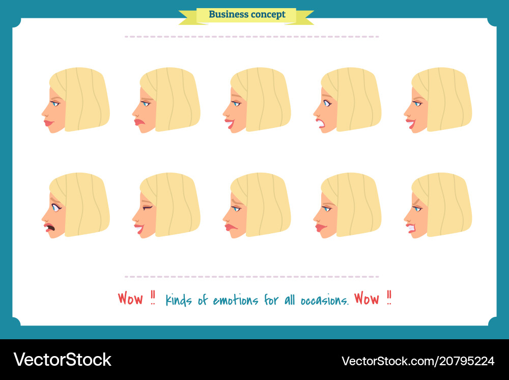 Set of woman expression isolated Royalty Free Vector Image