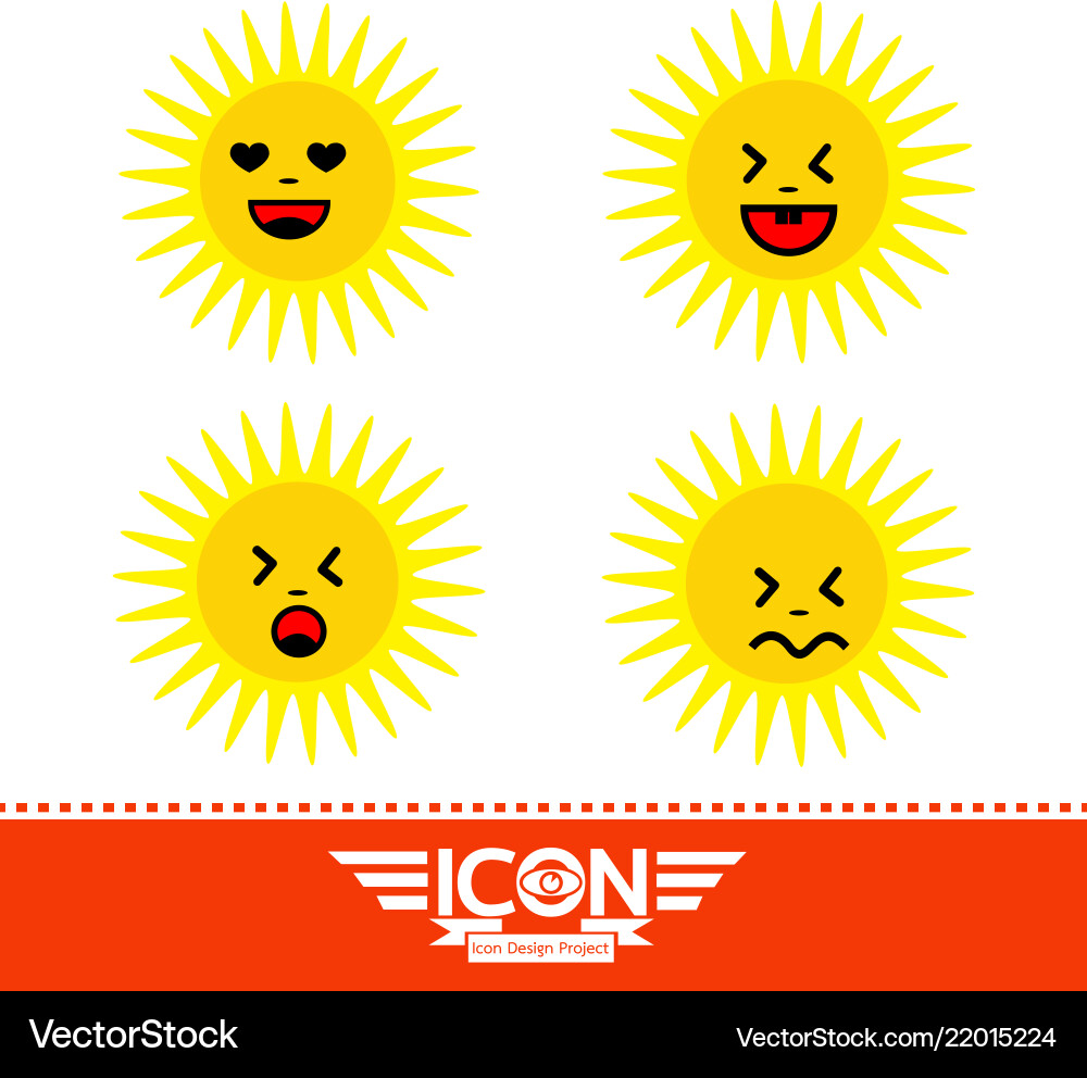 Sun emotion cartoon Royalty Free Vector Image - VectorStock