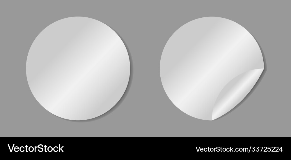 White realistic round paper adhesive stickers Vector Image