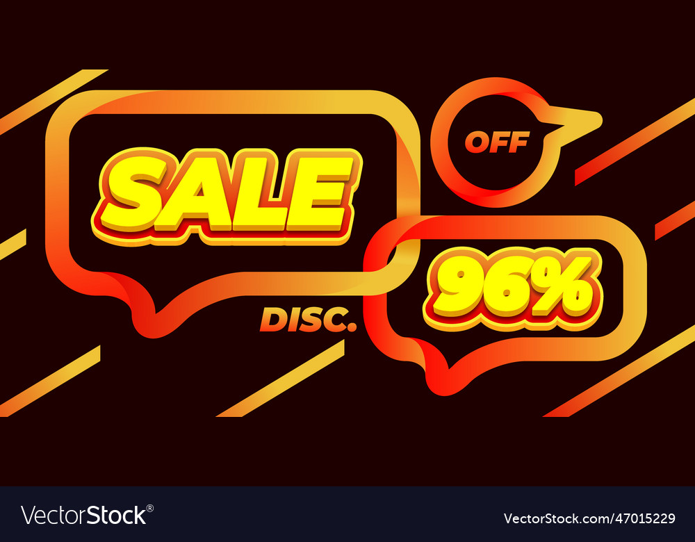 96 sale discount chat talk modern abstract Vector Image