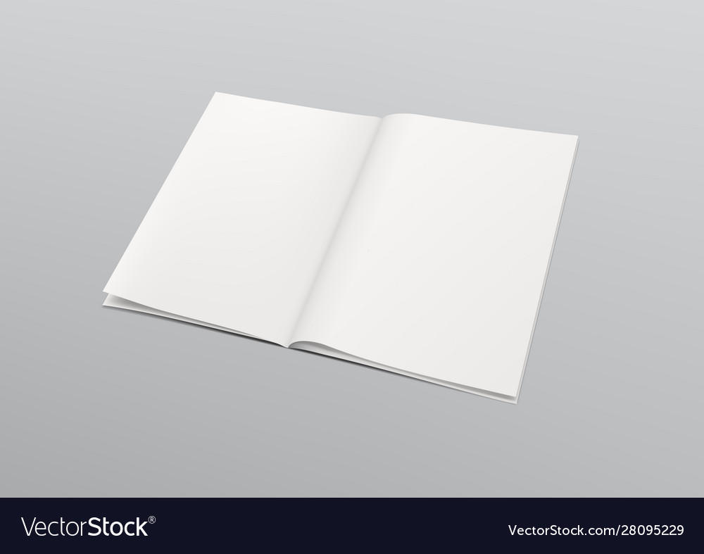 Clear empty opened book with copy space template Vector Image