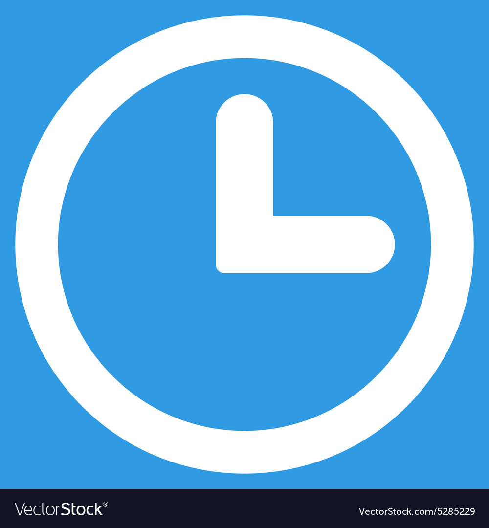 Clock flat white color icon Royalty Free Vector Image Clock flat white color icon Royalty Free Vector Image