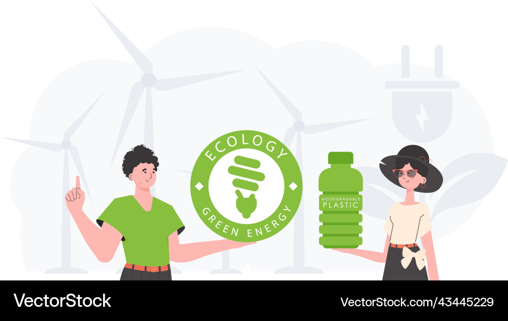 Ecology friendly and green world concept eko Vector Image