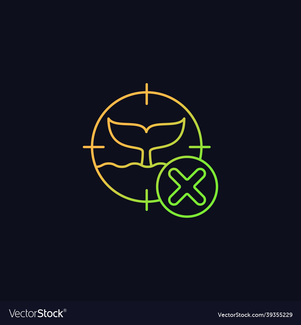 Illegal whaling gradient icon for dark theme Vector Image